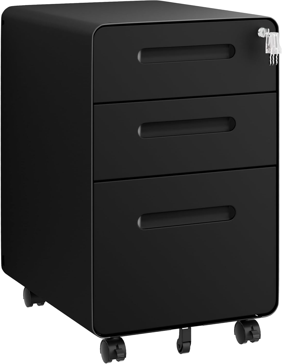 Metal Filing Cabinet with Lock Drawers, Mobile Vertical Cabinet with ...