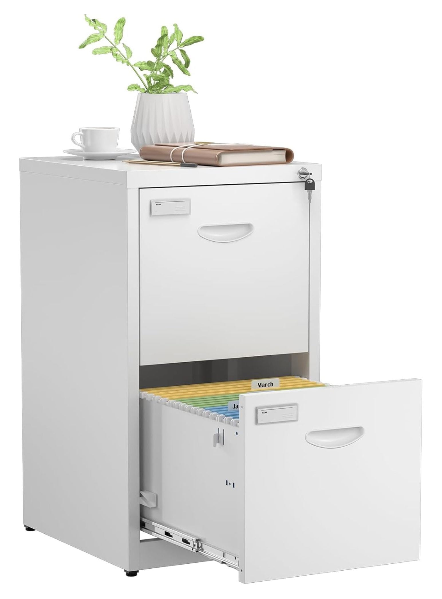 Metal Filing Cabinets for Home Office,2 Drawer Locking File Cabinet ...