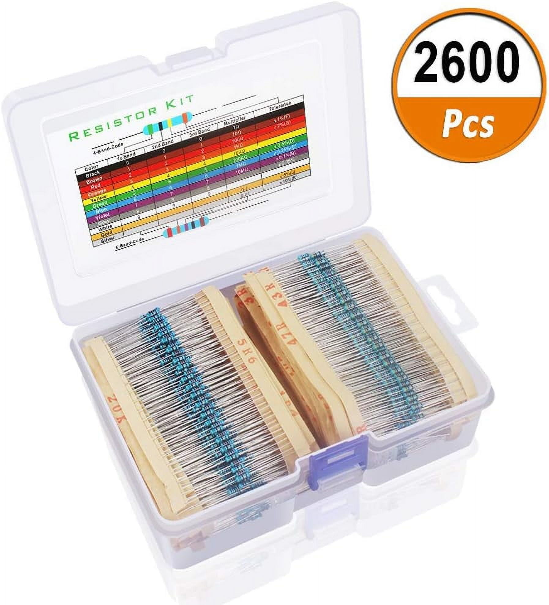 Metal Film Resistor Assortment Kit, 156 Unique Values 0.25W Power ...