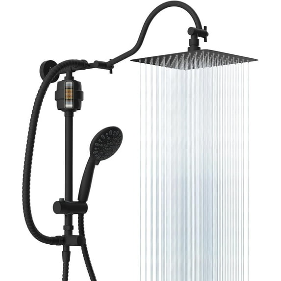 Metal Filtered Rainfall Shower Head Pressure Easy Reach Shower Head ...