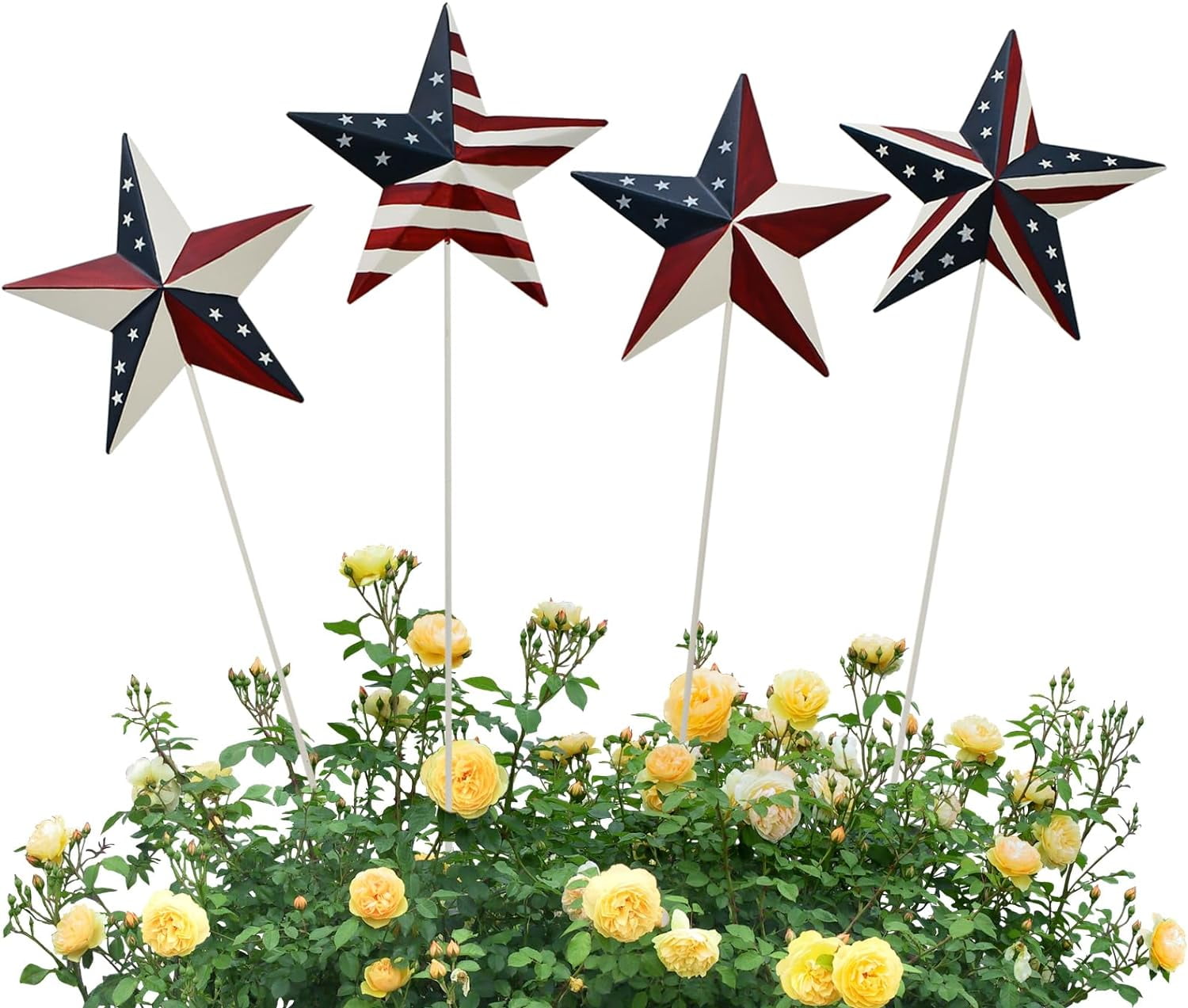 Metal Flag Garden Stake Set of 4, Yard Sign Lawn ation Indoor Outdoor ...