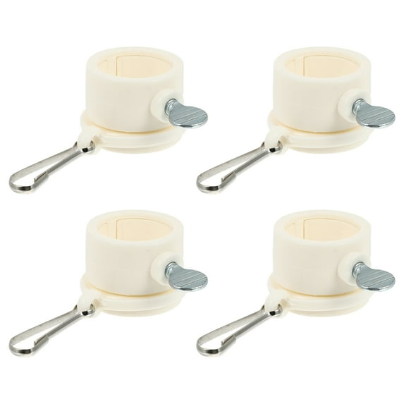 WRITWAA 4Pcs Lightweight White Flagpole Rings with Strong Metal Clip ...