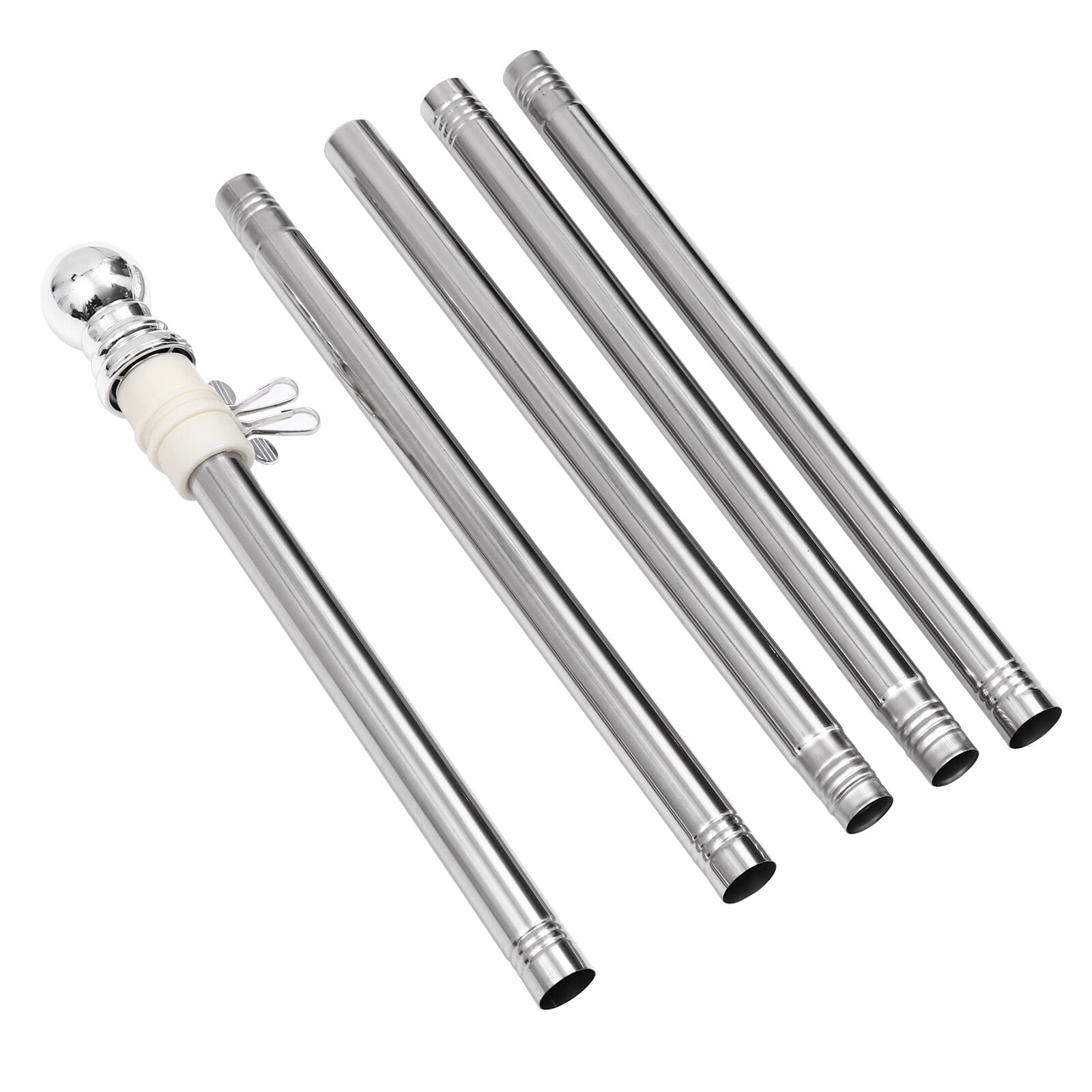 Stainless Steel Wall Mount Flagpole Kit with Rotating Rings for 1 Set ...