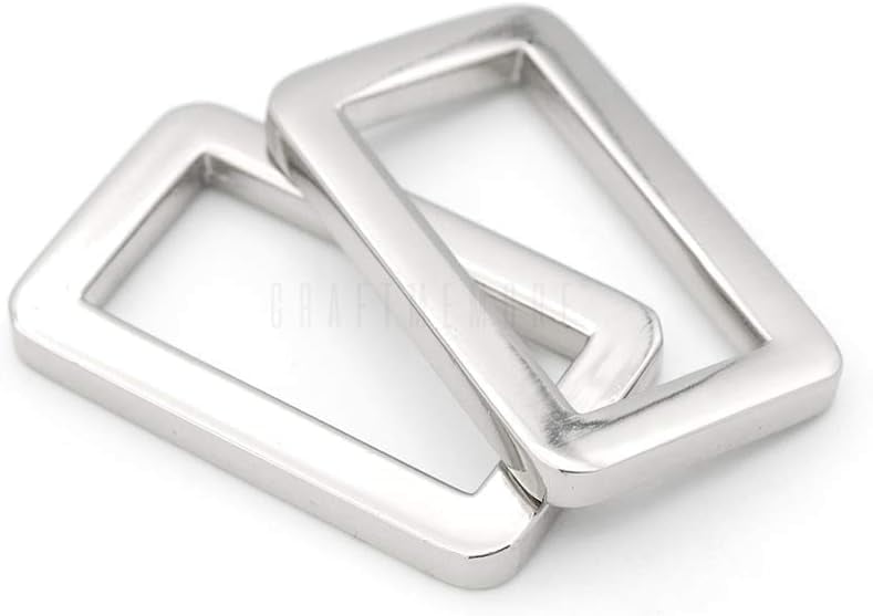 Metal Flat Rectangle Rings Buckle for Bag Belt Strap Heavy Duty Loop ...