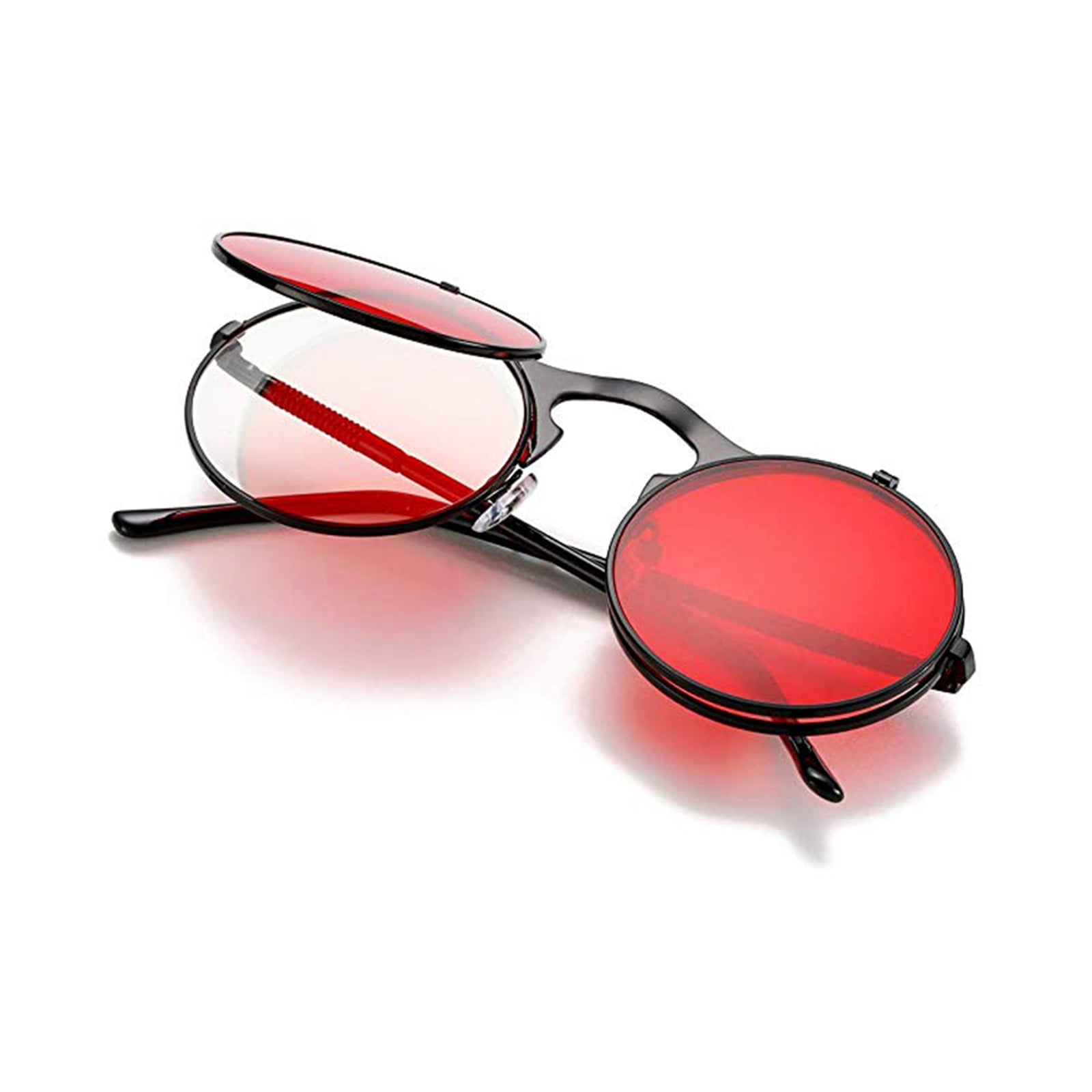 Metal Flip Up Lens Steampunk Sunglasses Vintage Retro Style Round Sun ...