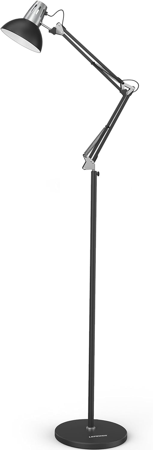 Metal Floor Lamp, Adjustable Architect Swing Arm Standing Lamp with ...