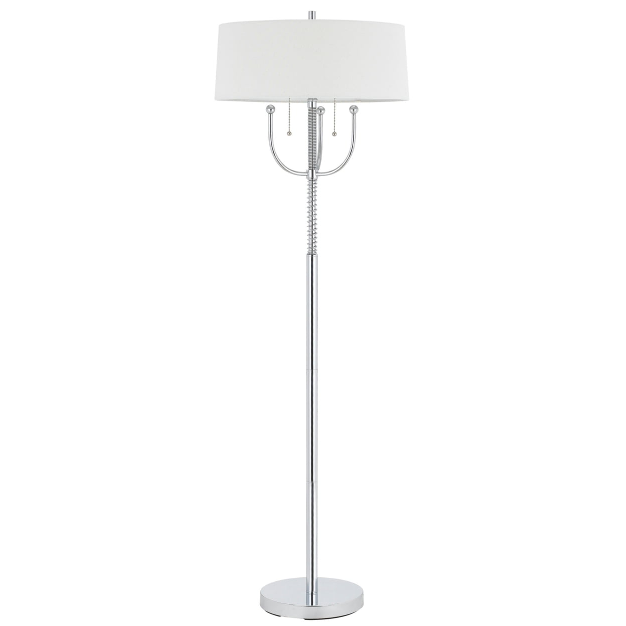 Metal Floor Lamp with Corkscrew Design Stalk Support and Drum Shade ...