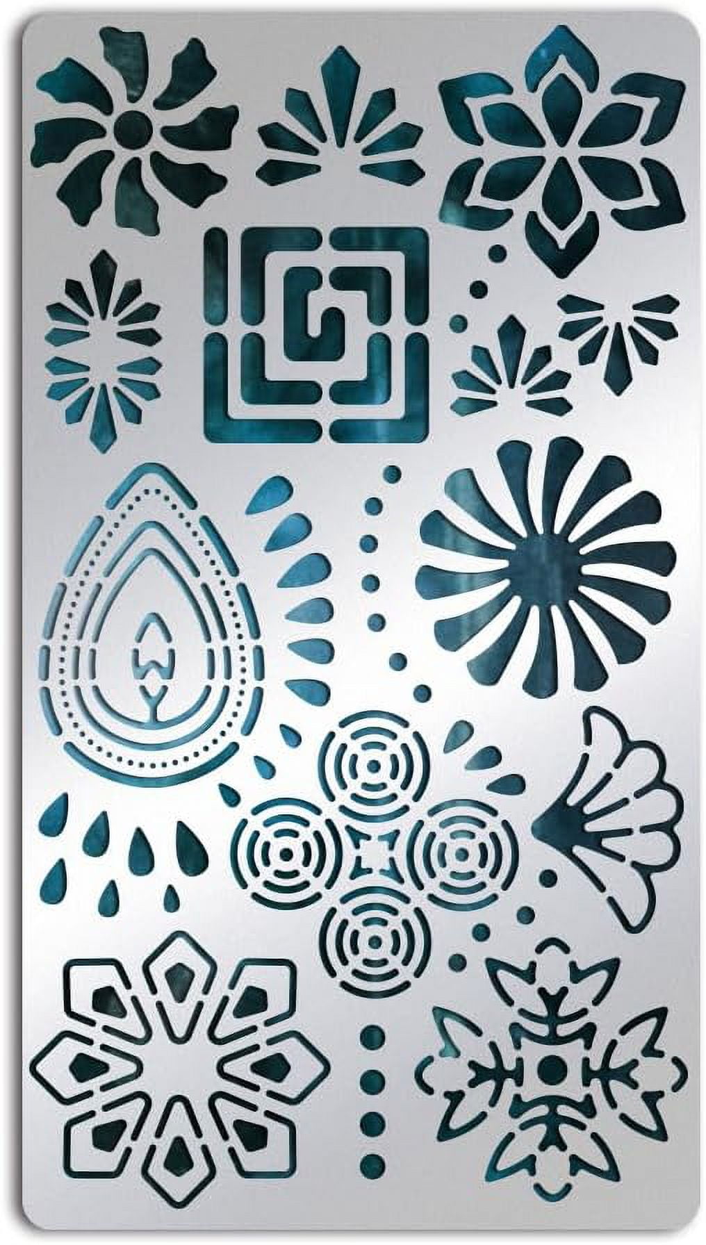 Metal Floral Stencils Geometry Stainless Steel Stencil Reusable ...