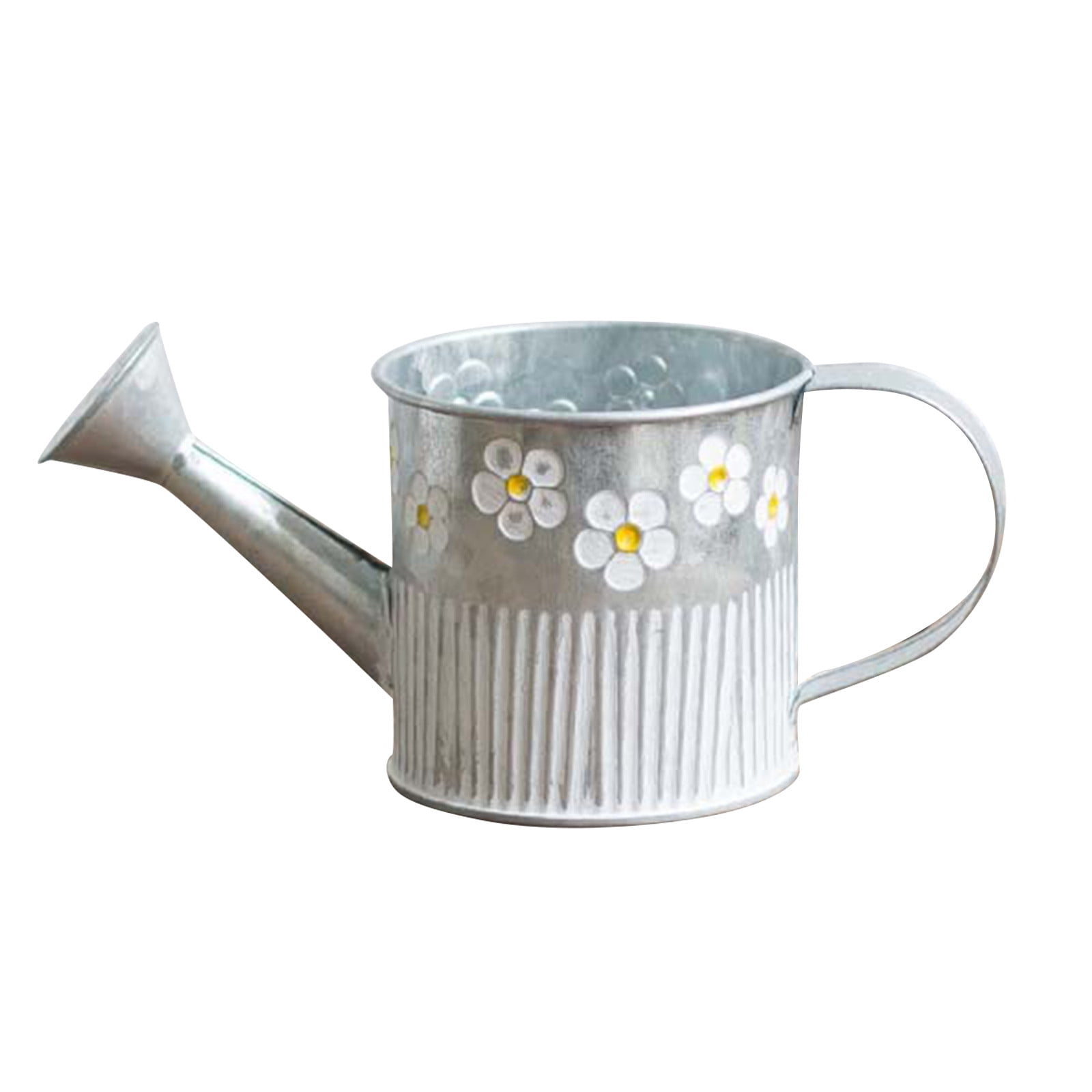 Metal Flower Bucket with Handle, Vintage Daisy Embossed Bucket, French ...