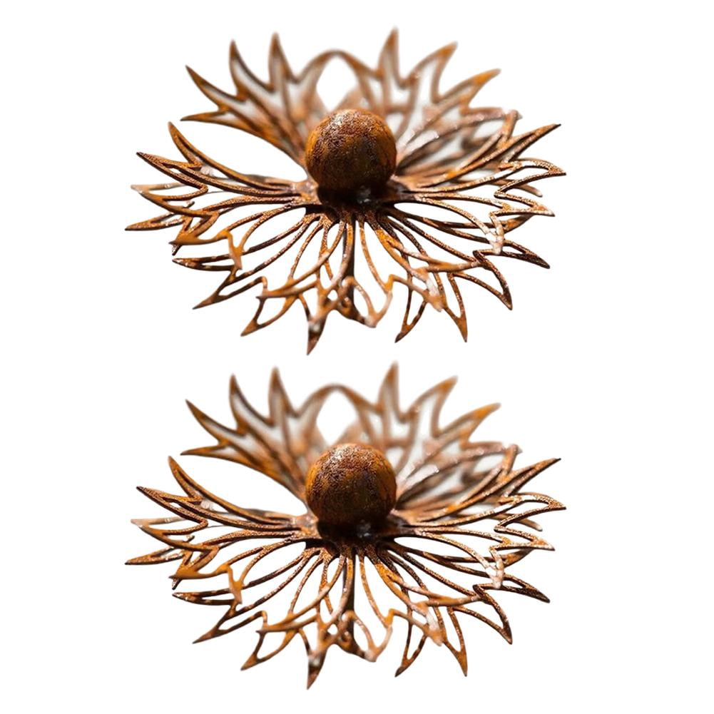 Metal Flower Garden Stake, Rustic Rust Yard Art Decor, Patina ...