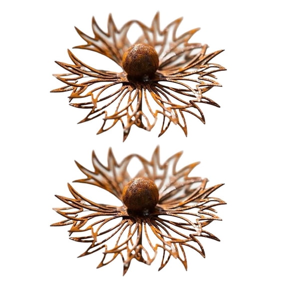 Metal Flower Garden Stake, Rustic Rust Yard Art Decor, Patina ...