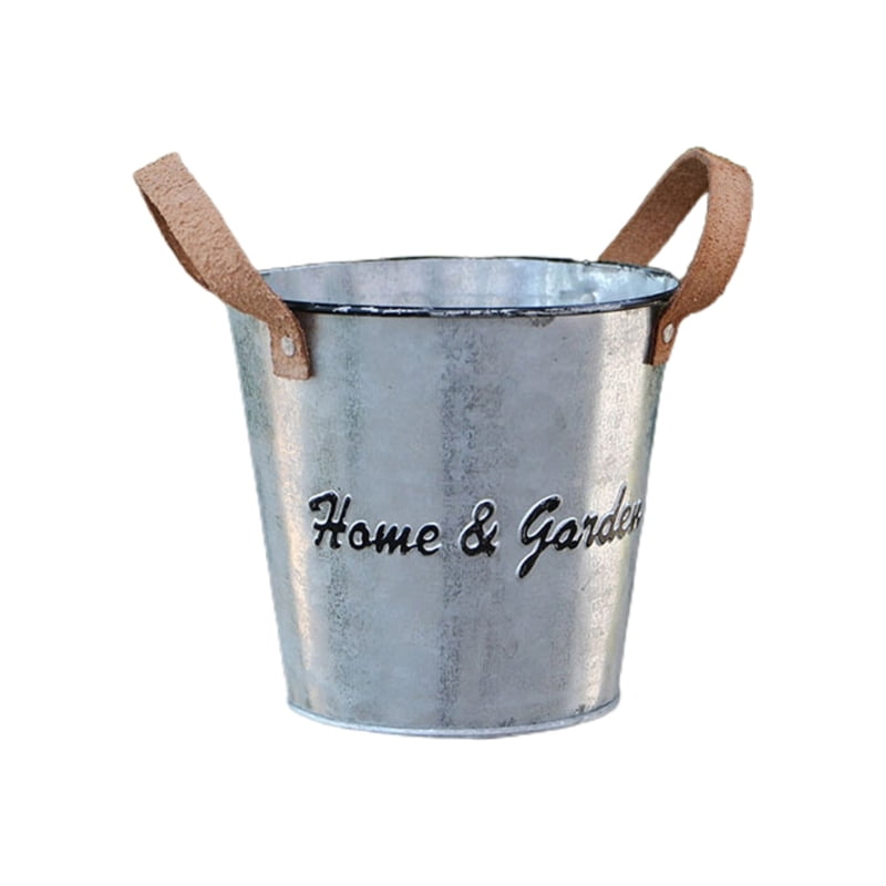 Metal Flower Pot Bucket Hanging- Garden Planters Balcony House Home ...