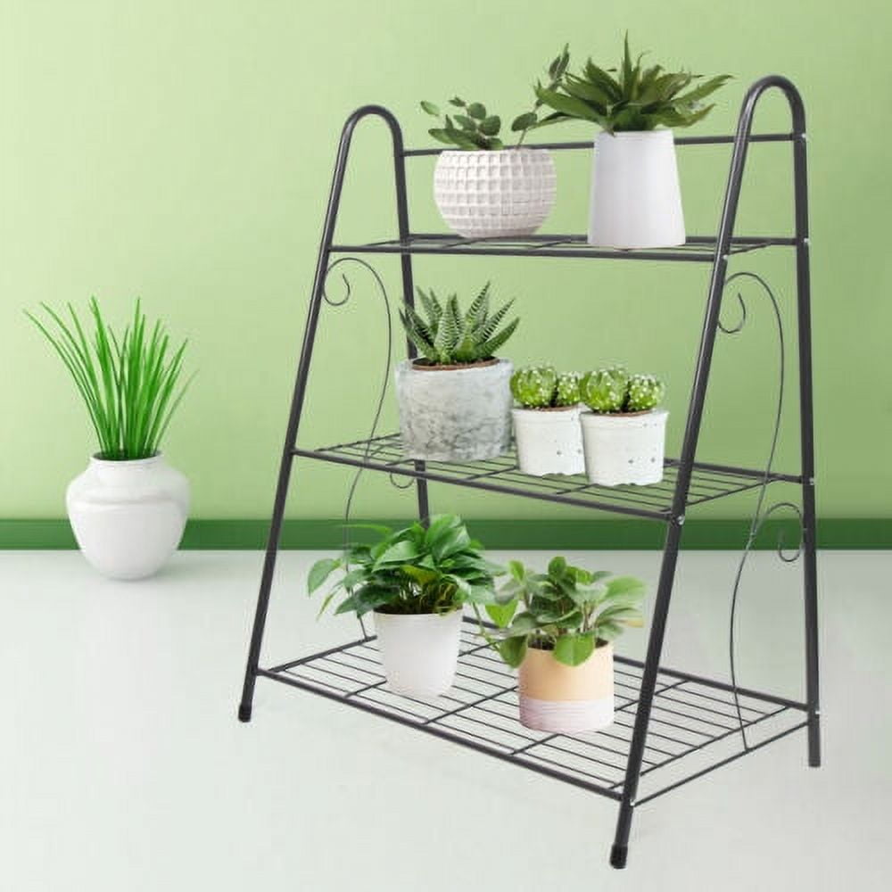 Metal Flower Rack Plant Stand Patio Shelves Indoor Bonsai Display Shelf ...
