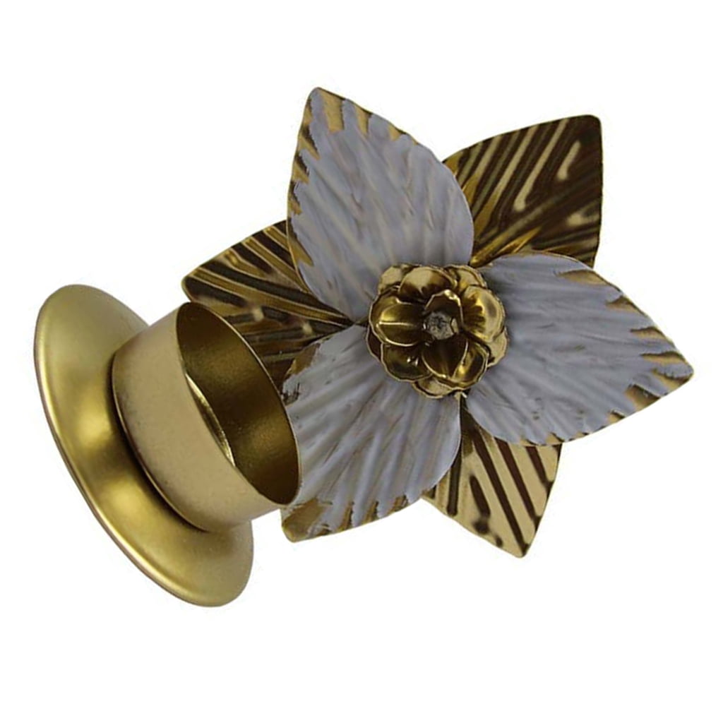 Metal Flower Sculpture Tall Candle Holder Tealight Candle Stand Vintage ...