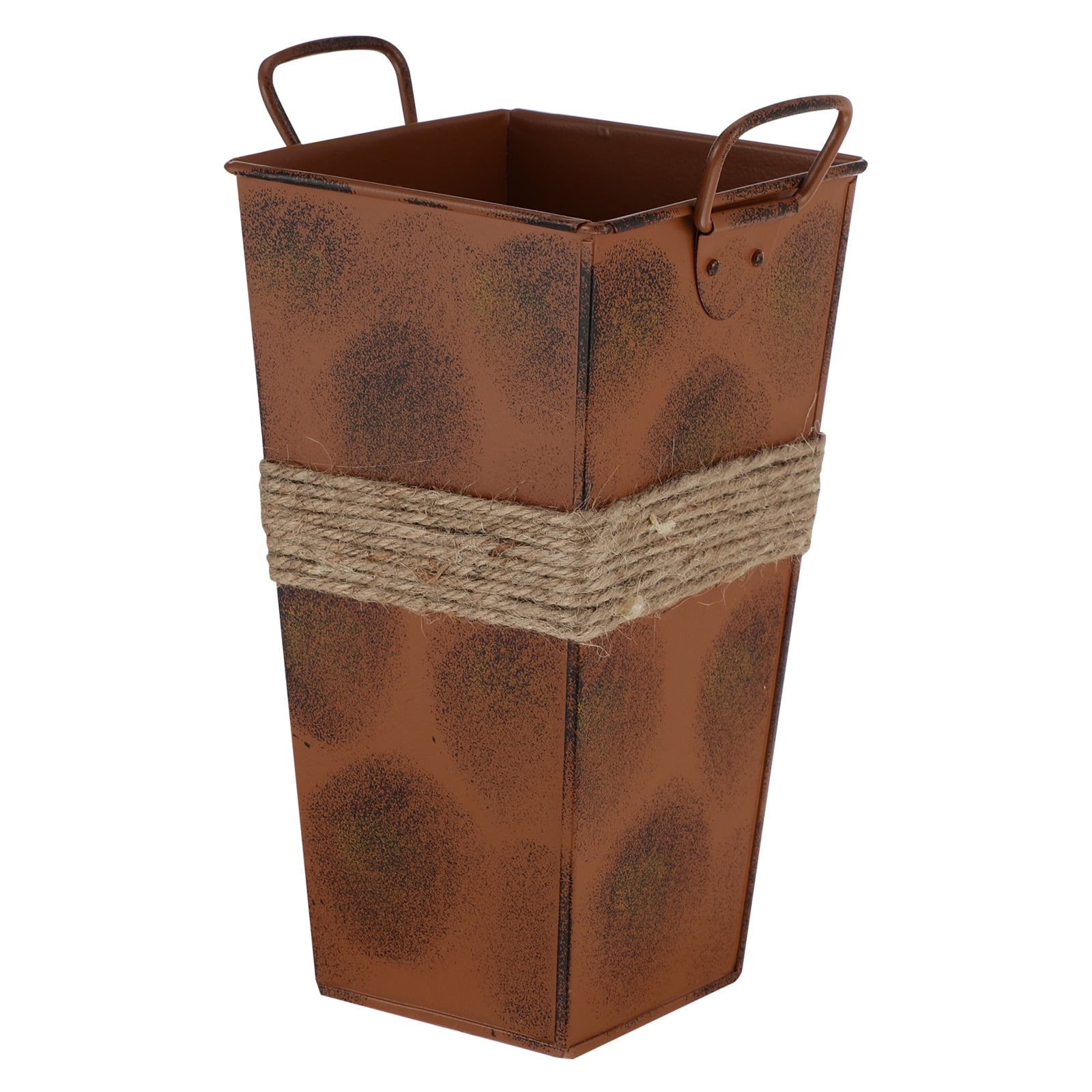 Metal Flower Vase Pitcher Vase Vintage Galvanized Can Jug Vase Square ...