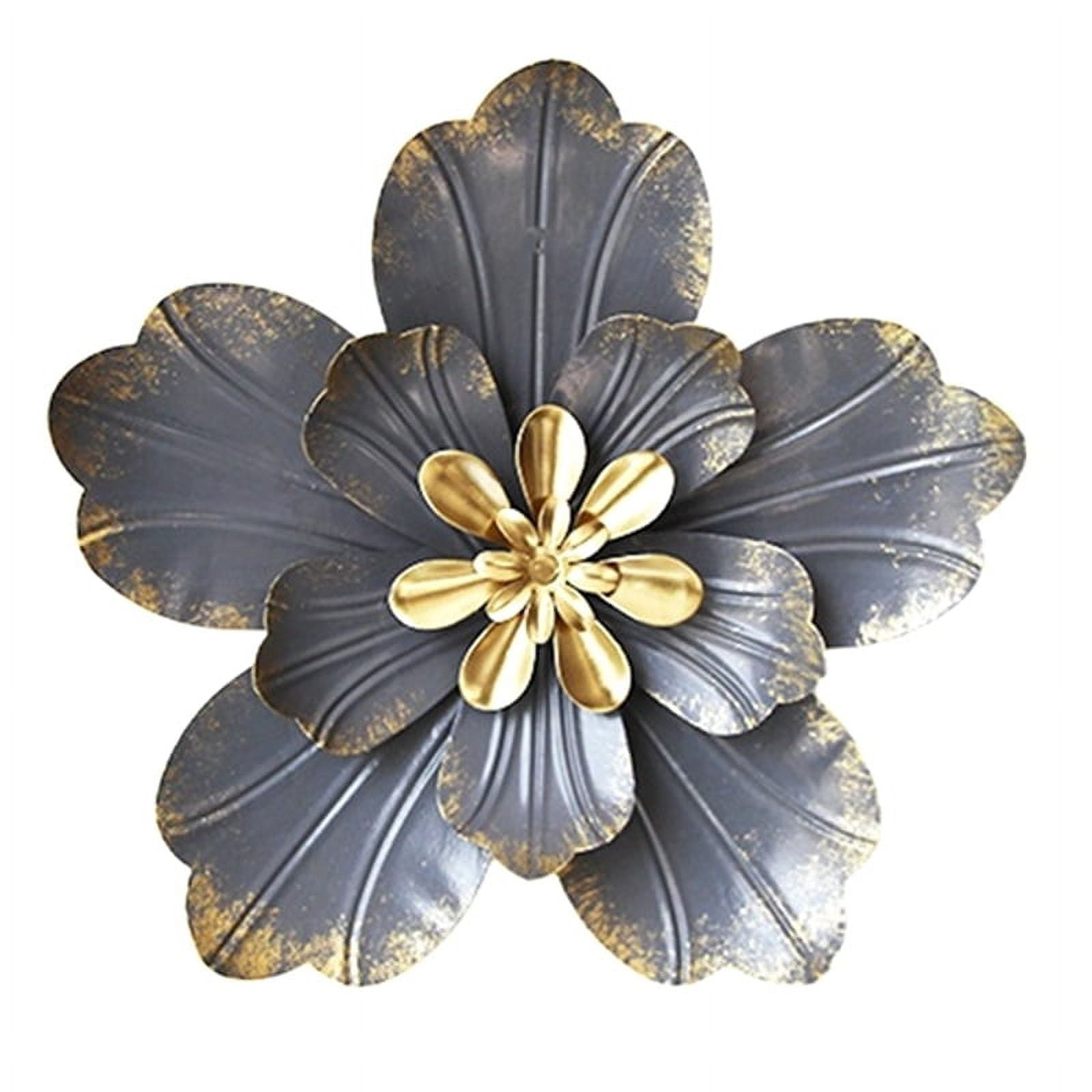 Metal Flower Wall Art Décor,Rustic Modern Floral Sculpture, 3D Wall Art ...