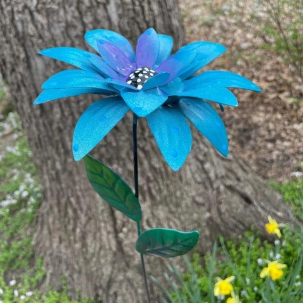 Metal Flowers Floral Garden Stake Outdoor Plant Pick Water Proof Metal ...