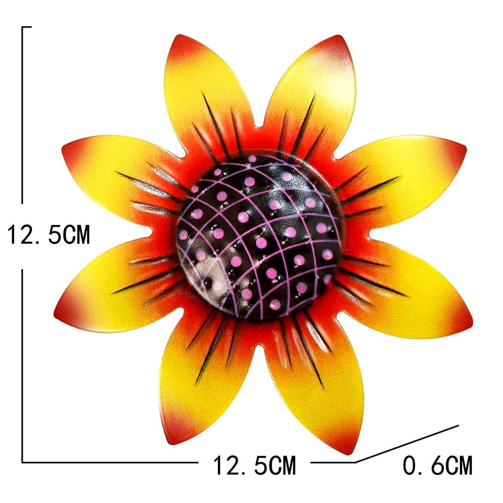 Metal Flowers Wall Art Garden Yard Patio Outdoor Sculpture Hanging ...
