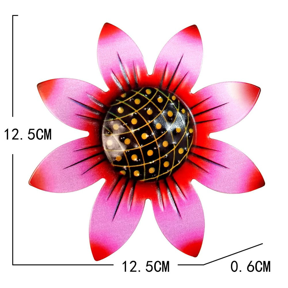 Metal Flowers Wall Art Garden Yard Patio Outdoor Sculpture Hanging ...