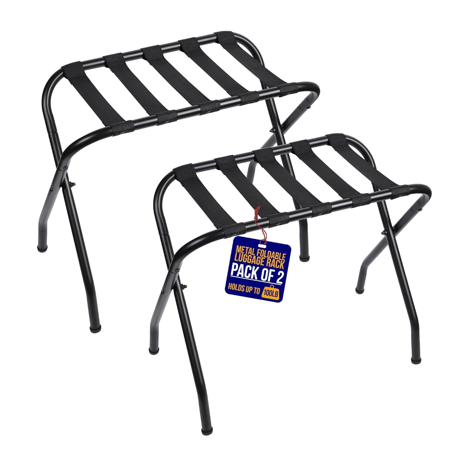 Life Master Metal Foldable Luggage Racks Pack of 2 - Space-Saving ...