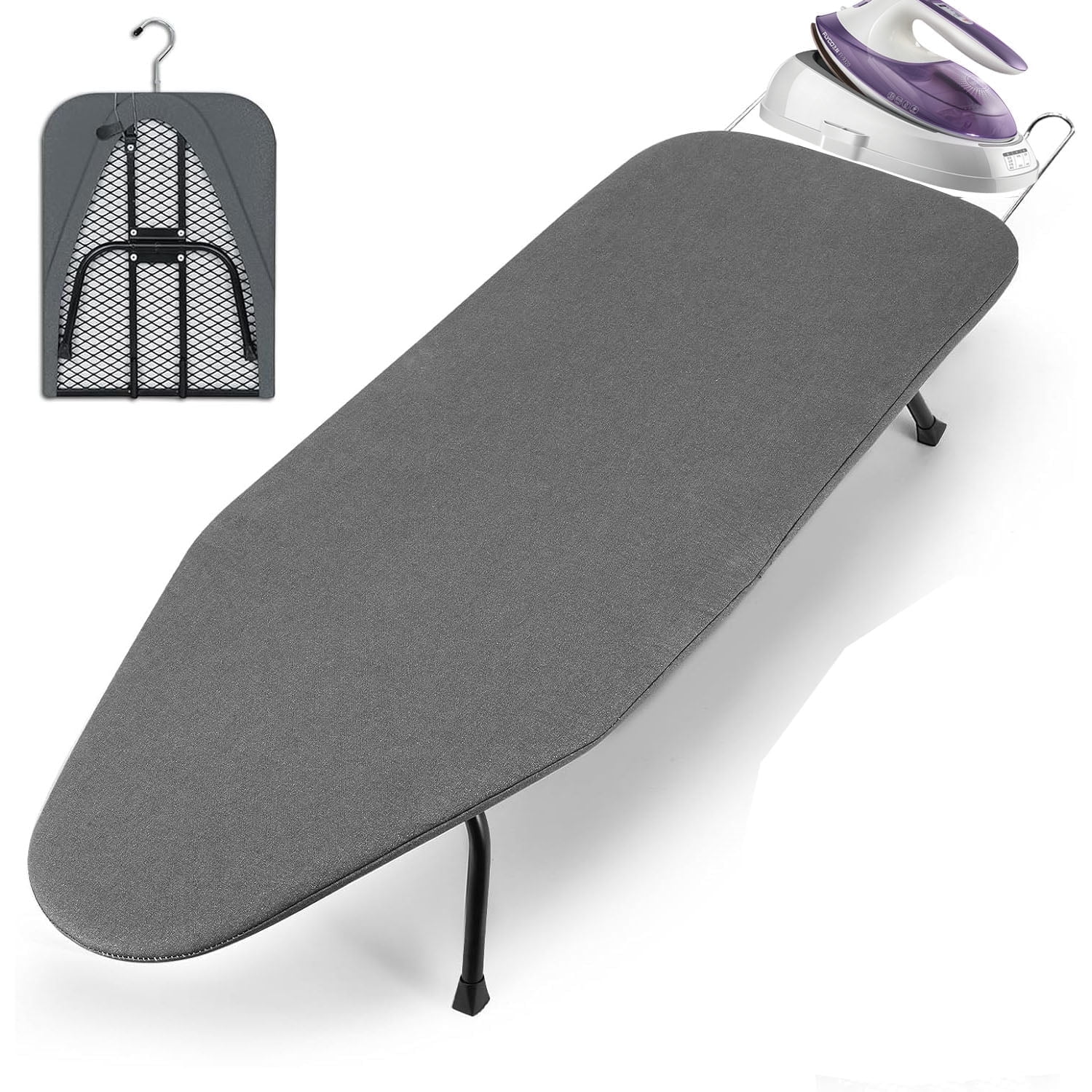 Metal Foldable Tabletop Ironing Board with Iron Rest, Portable Ironing ...