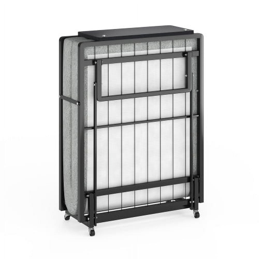 Metal Folding Bed Frame with Foam Mattress of Pockets, Easy Storage and ...