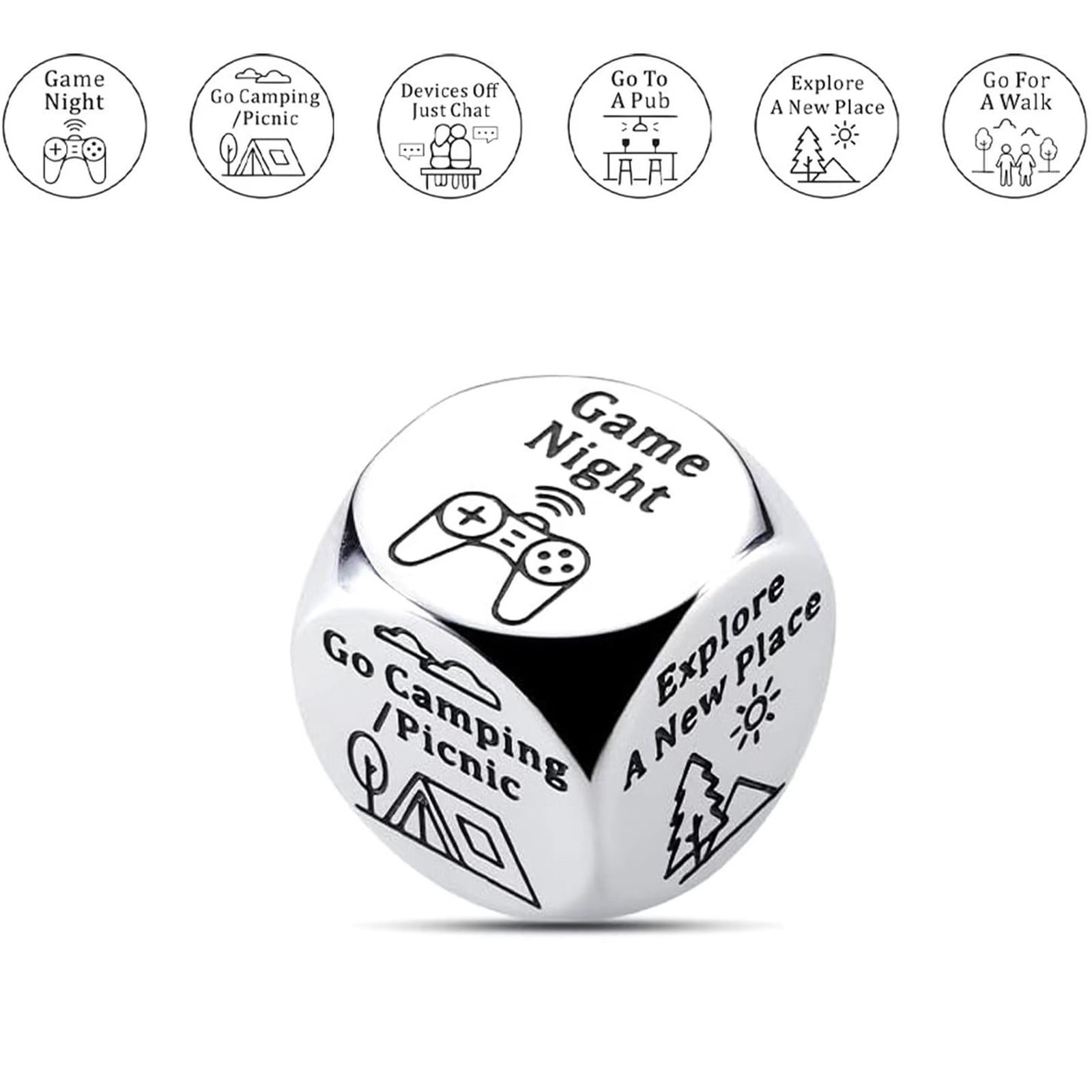 Metal Food Decisions Dice Set - Interactive Multi-Sided Dice Game for ...