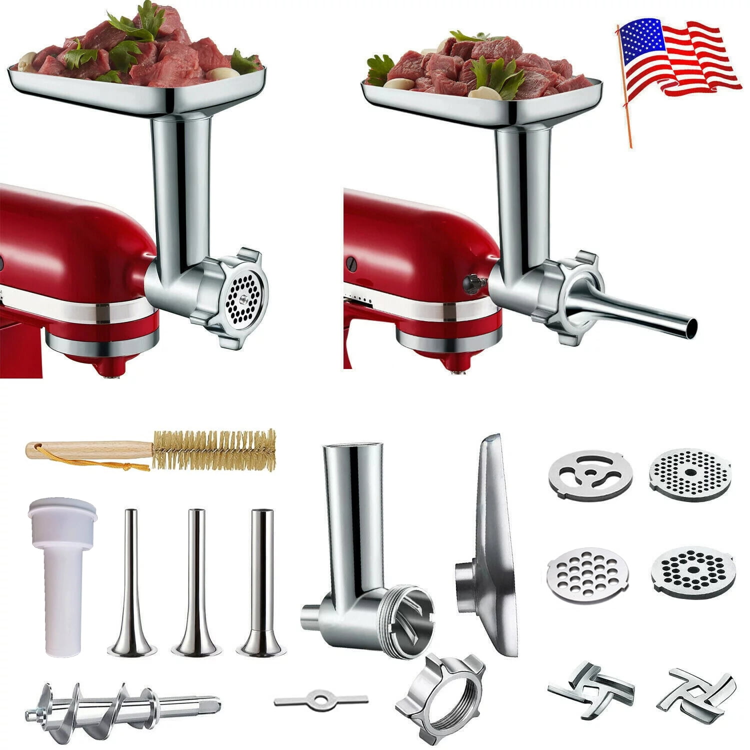 KitchenAid Electric Metal Meat Grinder Attachment for Stand Mixers ...