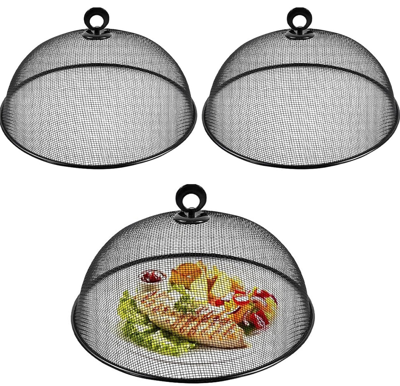 Metal Food Tent,Bexikou 3 Pack Mesh Food Covers,Outdoor Food Covers,Round Food Nets for Outdoors ...