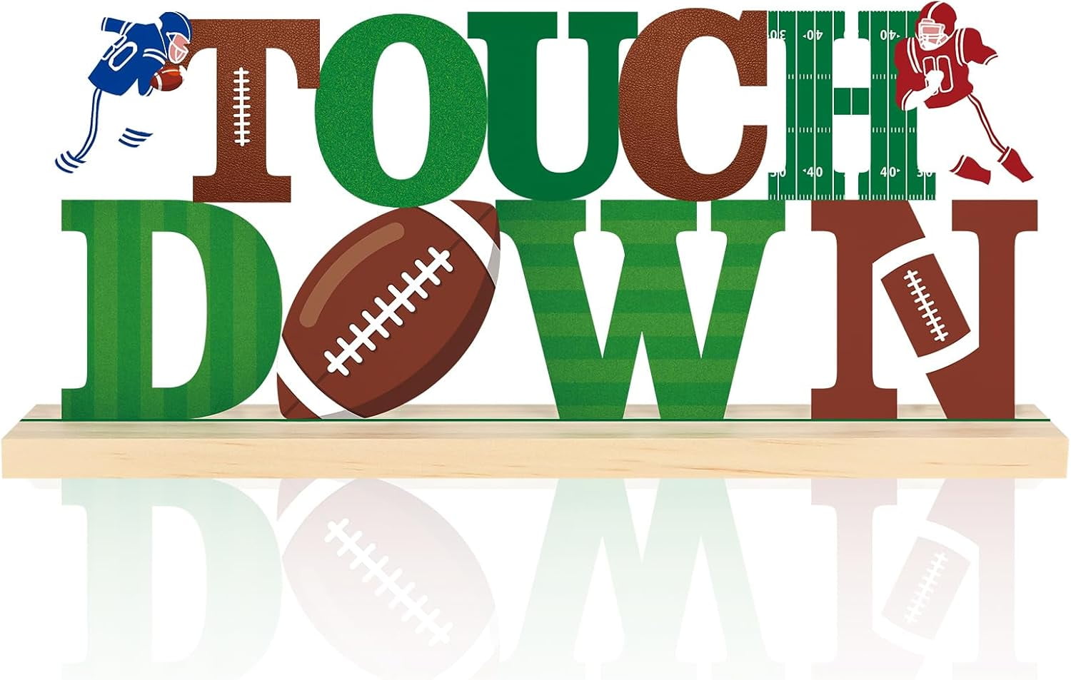 Metal Football Touchdown Sign, Green Super Football Bowl Game Tailgate ...