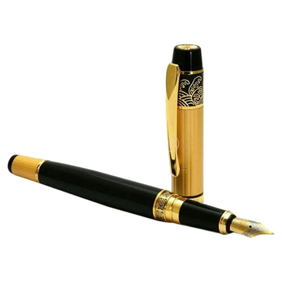 Metal Fountain Pen with Piston Filled Inks Cartridge Metal Tip Smooth ...