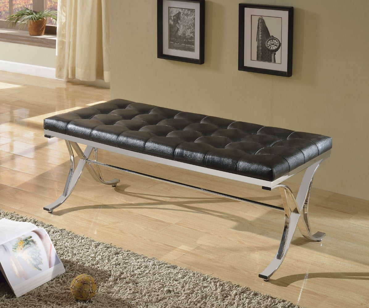 Metal Frame Bench, Black & Silver - Walmart.com