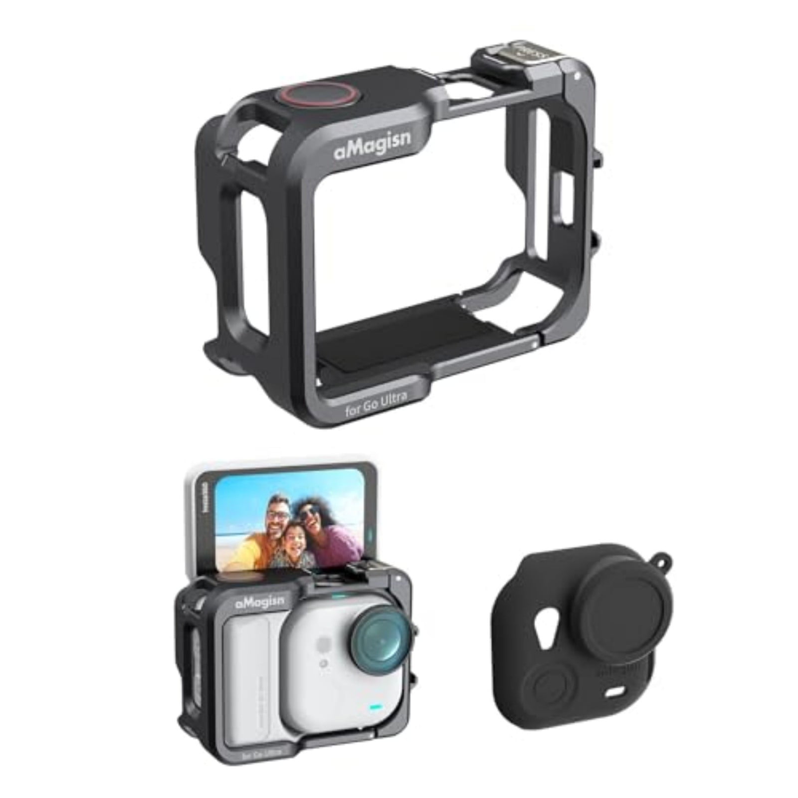 Metal Frame Cage Compatible with Insta360 GO Ultra, Aluminum Protective ...