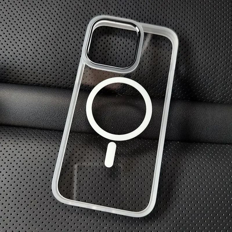 Metal Frame Case For iPhone 16 15 14 13 12 11 Pro Max Plus Transparent ...