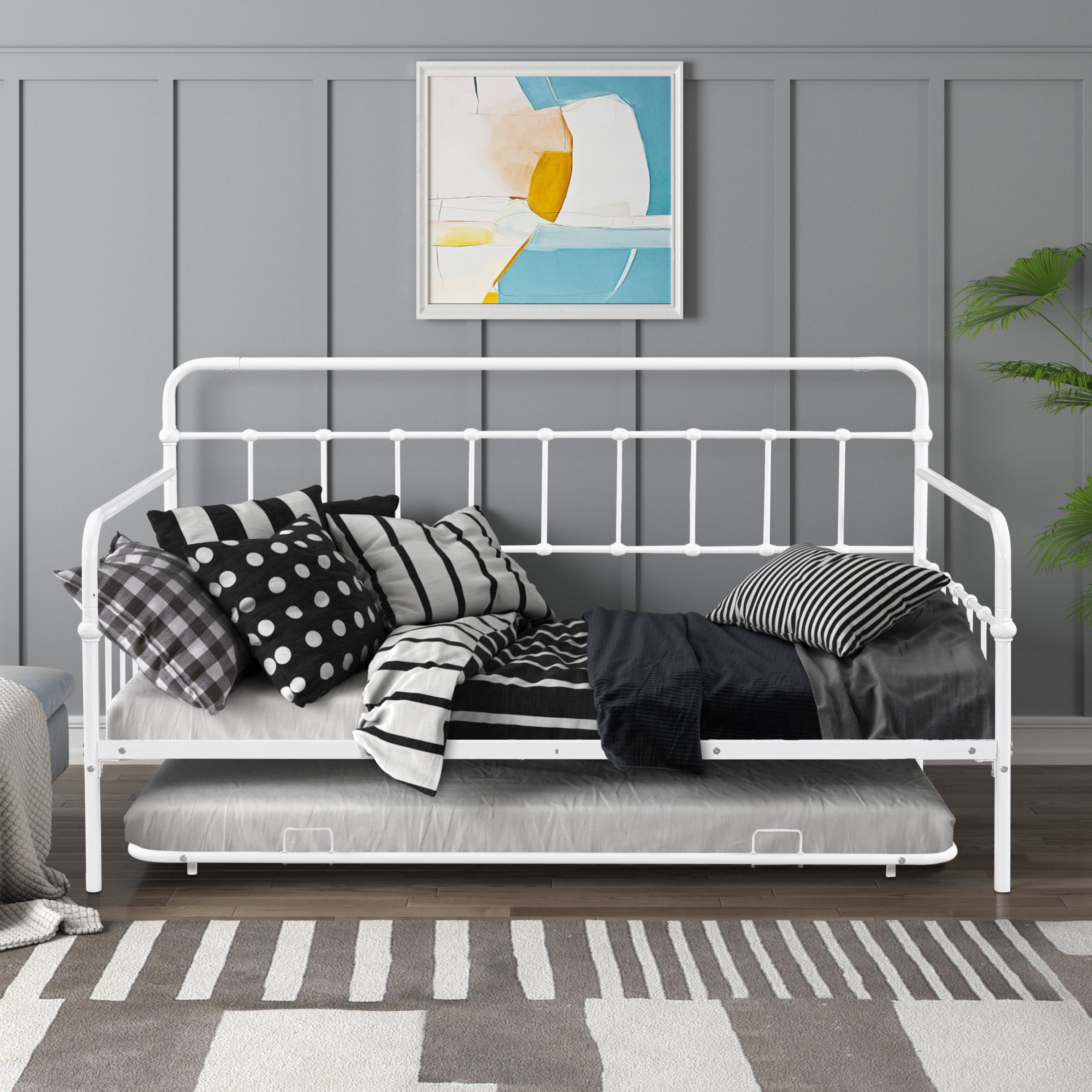 Metal Frame Daybed with trundle - Walmart.com