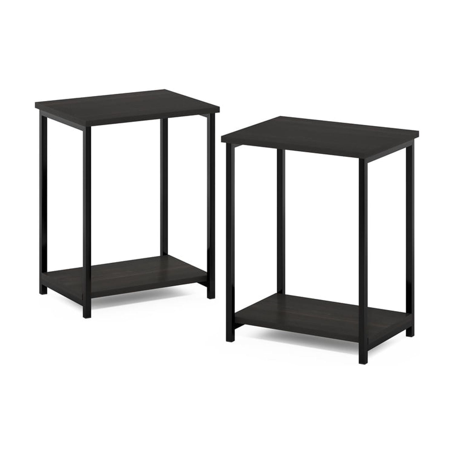 Metal Frame End Table, 2 Pack, Rustic Design, Living Room Side Table ...