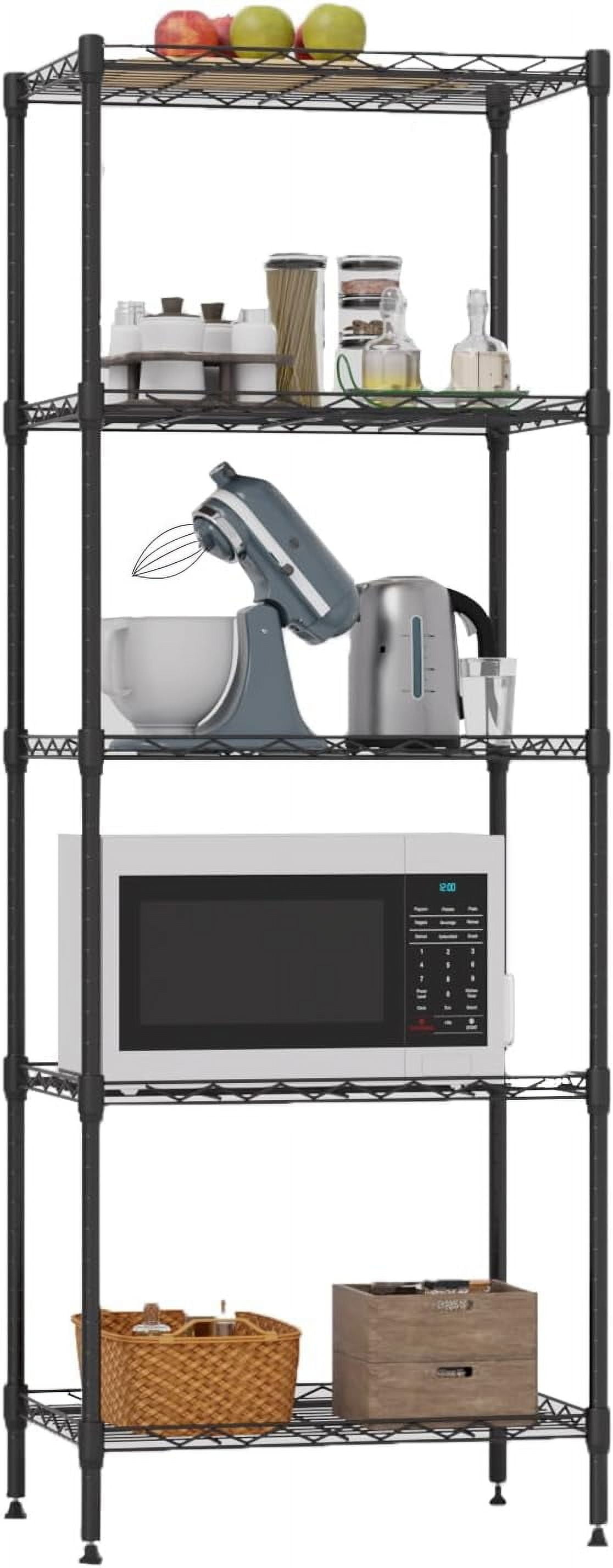 Metal Frame Storage Shelves 5-Tier Wire Shelving NSF Certified Storage ...