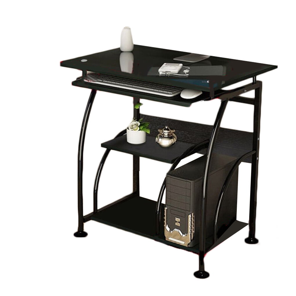 Metal Frame Tempered Glass Stalinite Computer Desk Mini Notebook Laptop ...