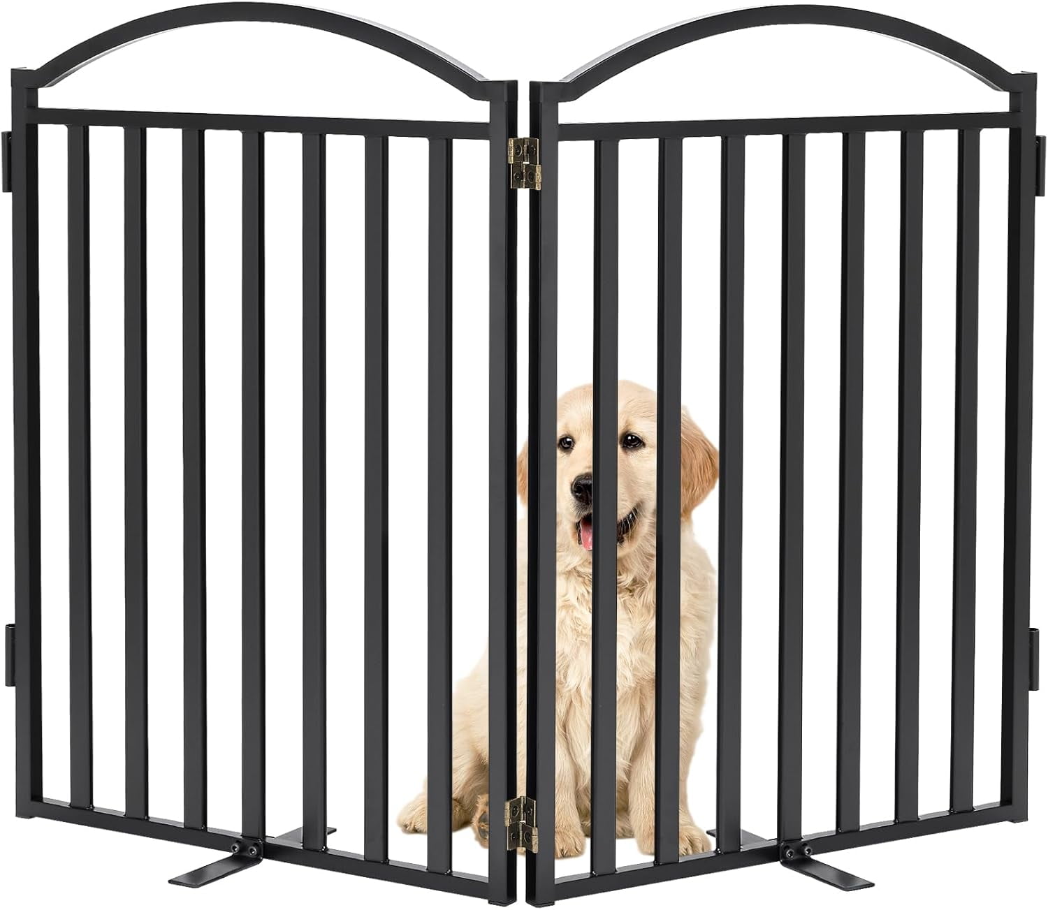 Metal Freestanding Dog Gates, 32'' Height, Extra Wide, Foldable Puppy ...