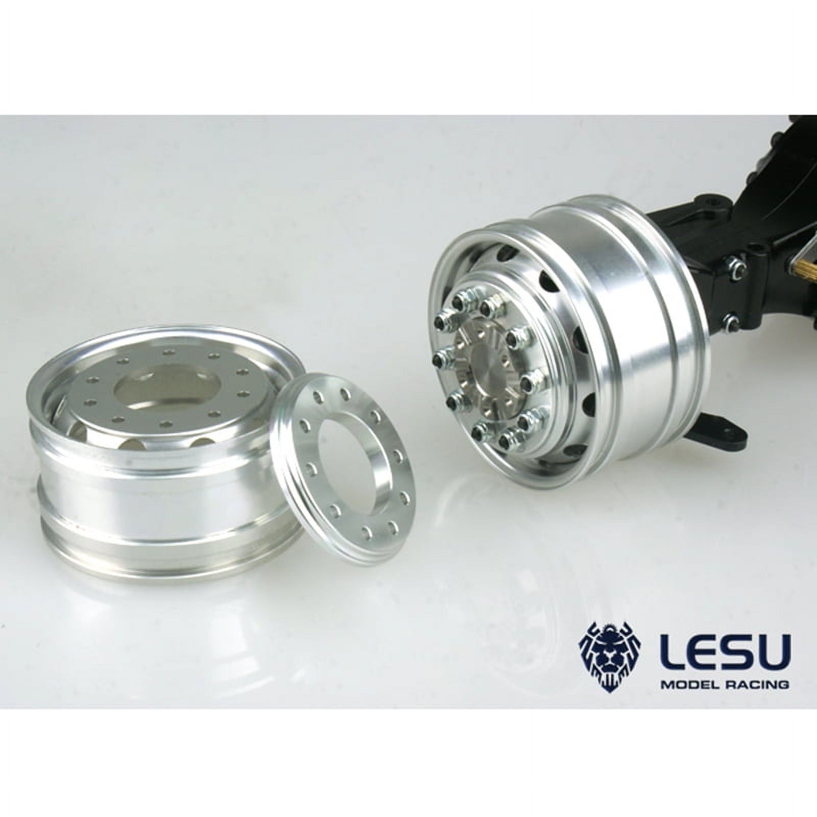 LESU Metal Front Wheel Hub Rims for 1/14 Flange Axle Model RC Dump ...