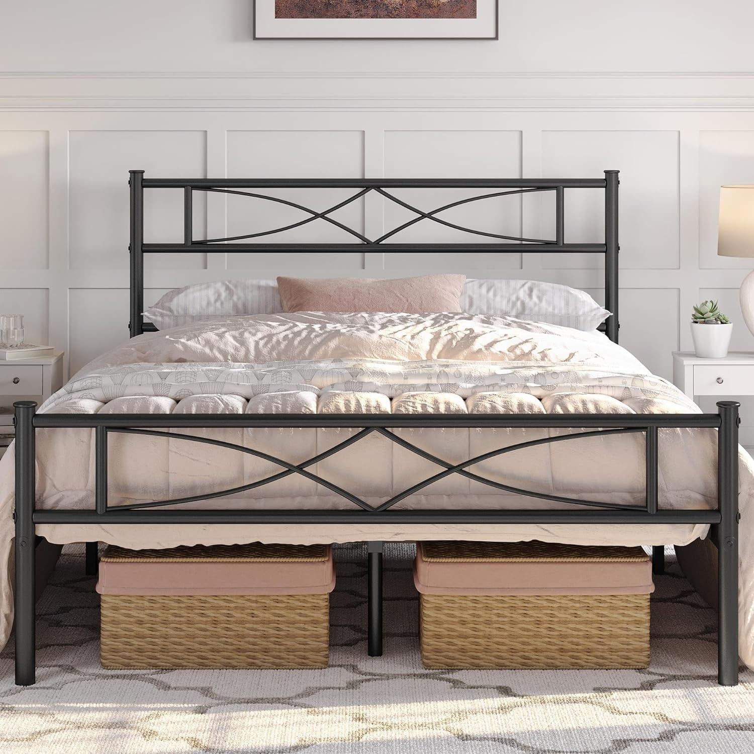 Metal Full Size Bed Frame, Platform Bed Frame, Mattress Foundation with ...