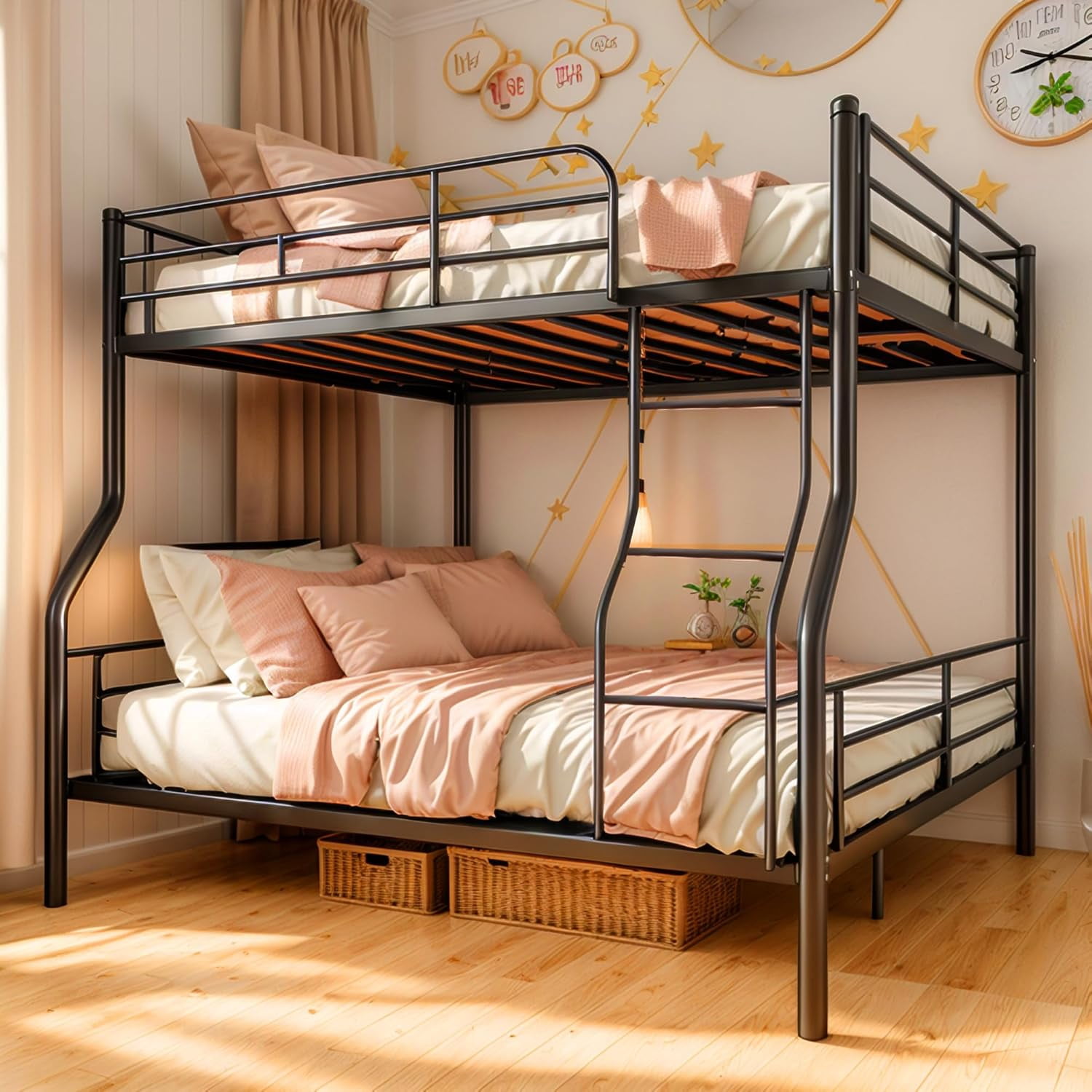 Metal Full XL Over Queen Bunk Bed for Kids Adults Teens Boys Stronger ...