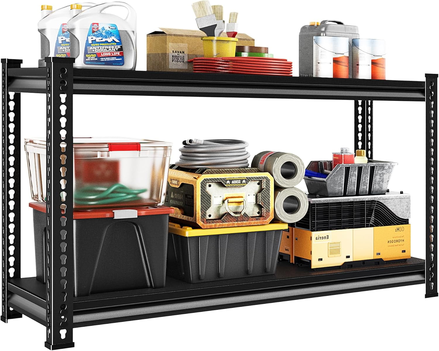 Metal Garage Shelving Heavy Duty， Loads Garage Storage Shelves, 48”W 2 ...