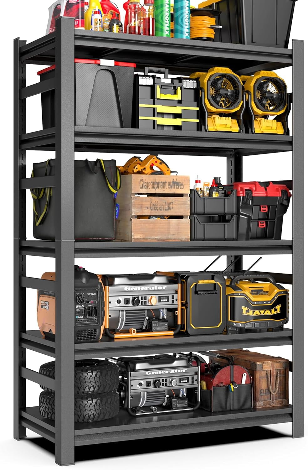 Metal Garage Shelving Unit, Heavy Duty Steel Storage Rack with 3750LBS ...