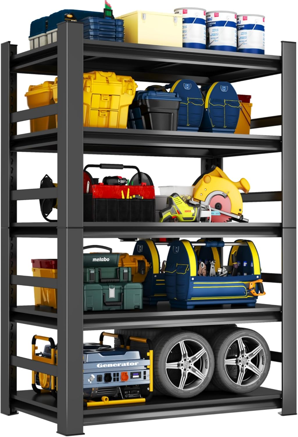Metal Garage Shelving Unit, Heavy Duty Steel Storage Rack with High ...