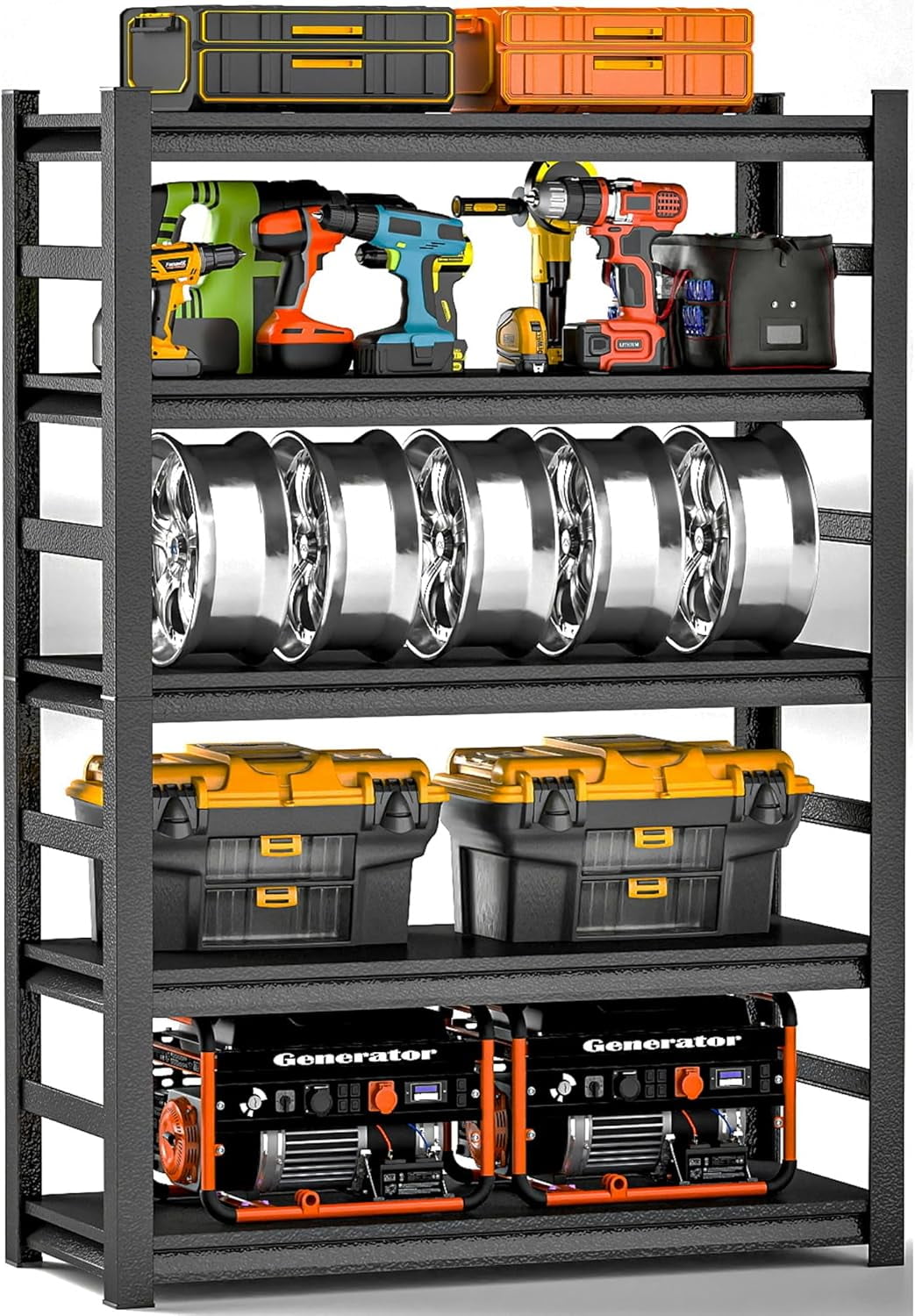 Metal Garage Shelving Unit, Heavy Duty Steel Storage Rack with High ...