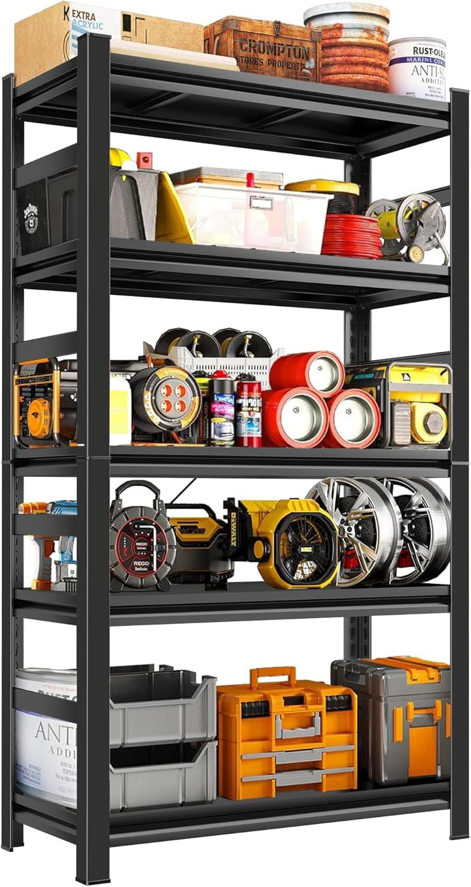 Metal Garage Shelving Units,Heavy Duty 5-Tier Adjustable Storage Shelves Rack ,Metal Shelves ...