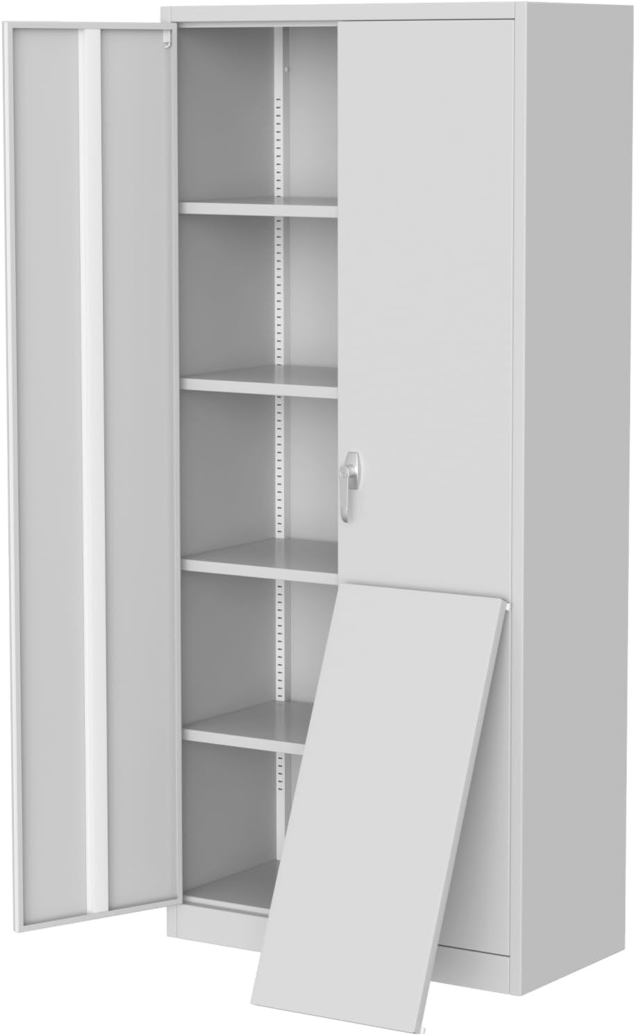 Metal Garage Storage Cabinet with 2 Doors and 4 Adjustable Shelves,71 ...