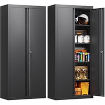 SOLAURA 72 inches Tall Metal Garage Storage Cabinets, Lockable Steel ...