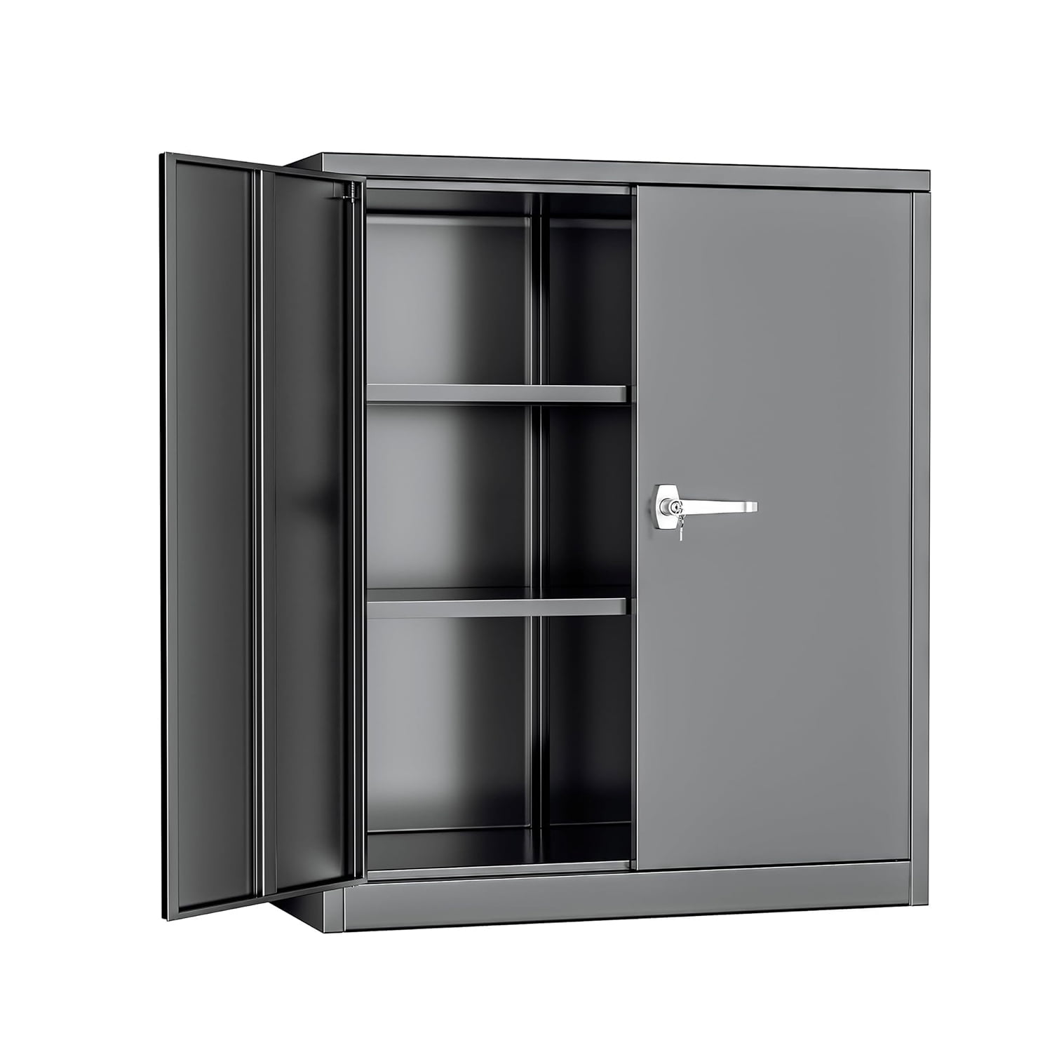 Metal Garage Storage Cabinet, 36" Steel File Locking Counter Cabinet ...